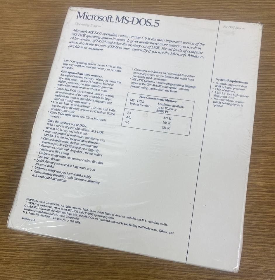 VTG Provided Microsoft MS-DOS.5 For DOS Operating Systems-New Sealed | eBay