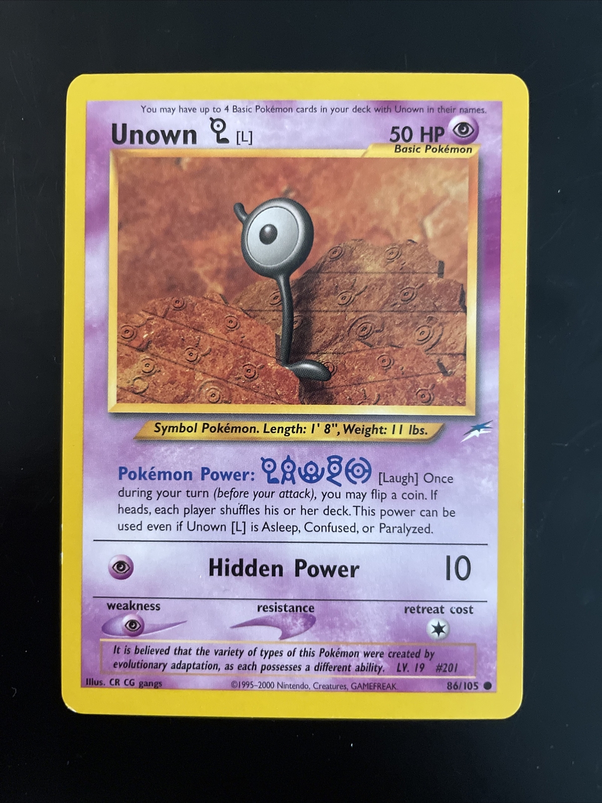Pokémon TCG Unown [L] Neo Destiny 86 Regular Unlimited Common NM | eBay