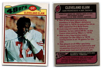 1977 Topps #247 Cleveland Elam RC EXMT/NM - San Francisco 49ers | eBay