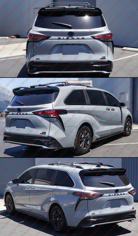 FOR 2021-2026 TOYOTA SIENNA V2 GLOSS BLACK REAR ROOF TOP SPOILER WING ...
