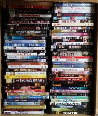 69 DVD MOVIES / WHOLESALE-LOT / 63 USED, 6 NEW / ALL DIFFERENT TYPES OF ...