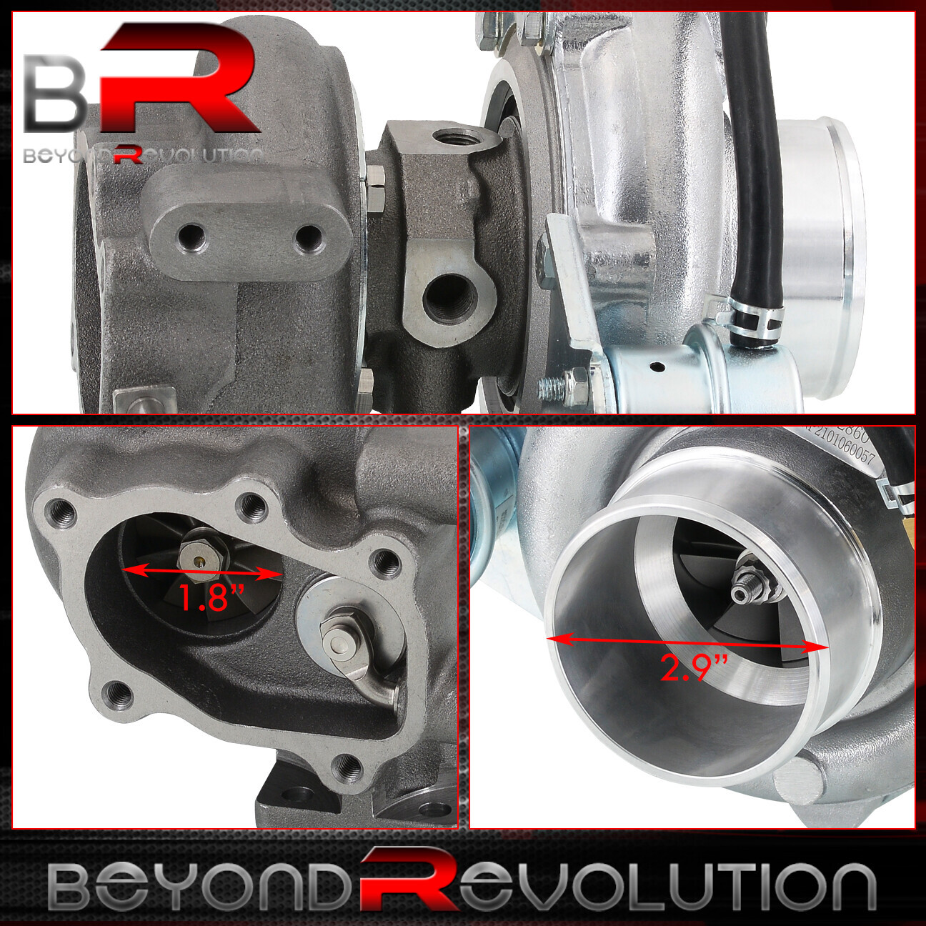 GT28 Water Oil Cool Turbo Turbine .64 Compressor .60 AR Internal ...