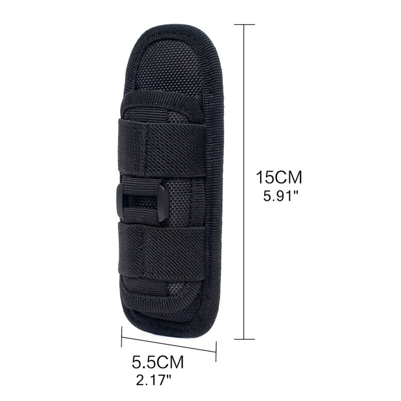 Tactical Flashlight Holster Duty Belt Pouch Rotatable Clip 360 Degree ...