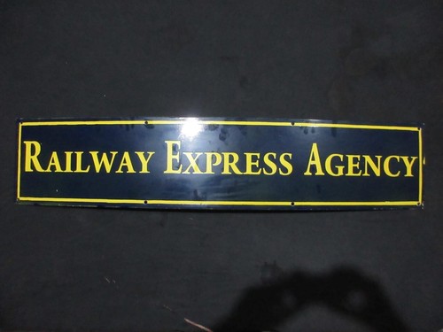 Porcelain Railway Express Agency Enamel Metal Sign Plate Size 48" x 10 ...