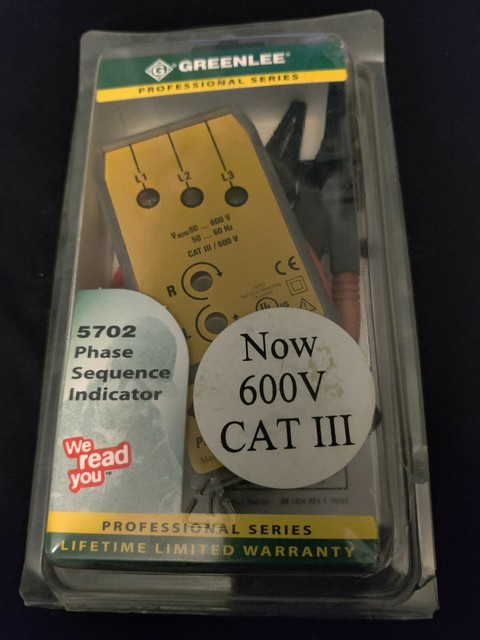 Greenlee 5702 Phase Sequence Indicator Tester Meter for sale online | eBay