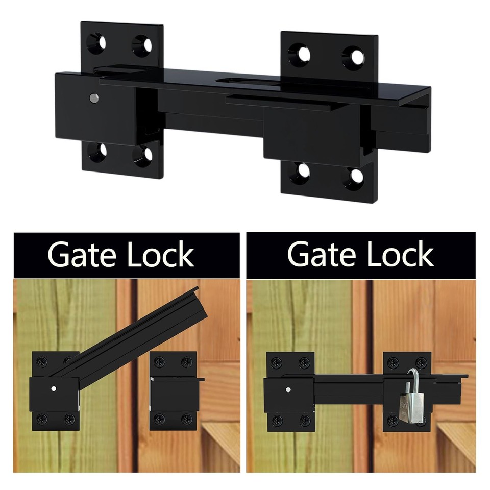 Flip Gate Latch Lock with Padlock Hole, Aluminum Alloy Adjustable Door ...