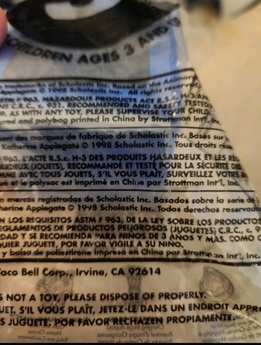 RARE NEW 1998 Taco Bell Scholastic Nickelodeon Animorphs Animorpher | eBay