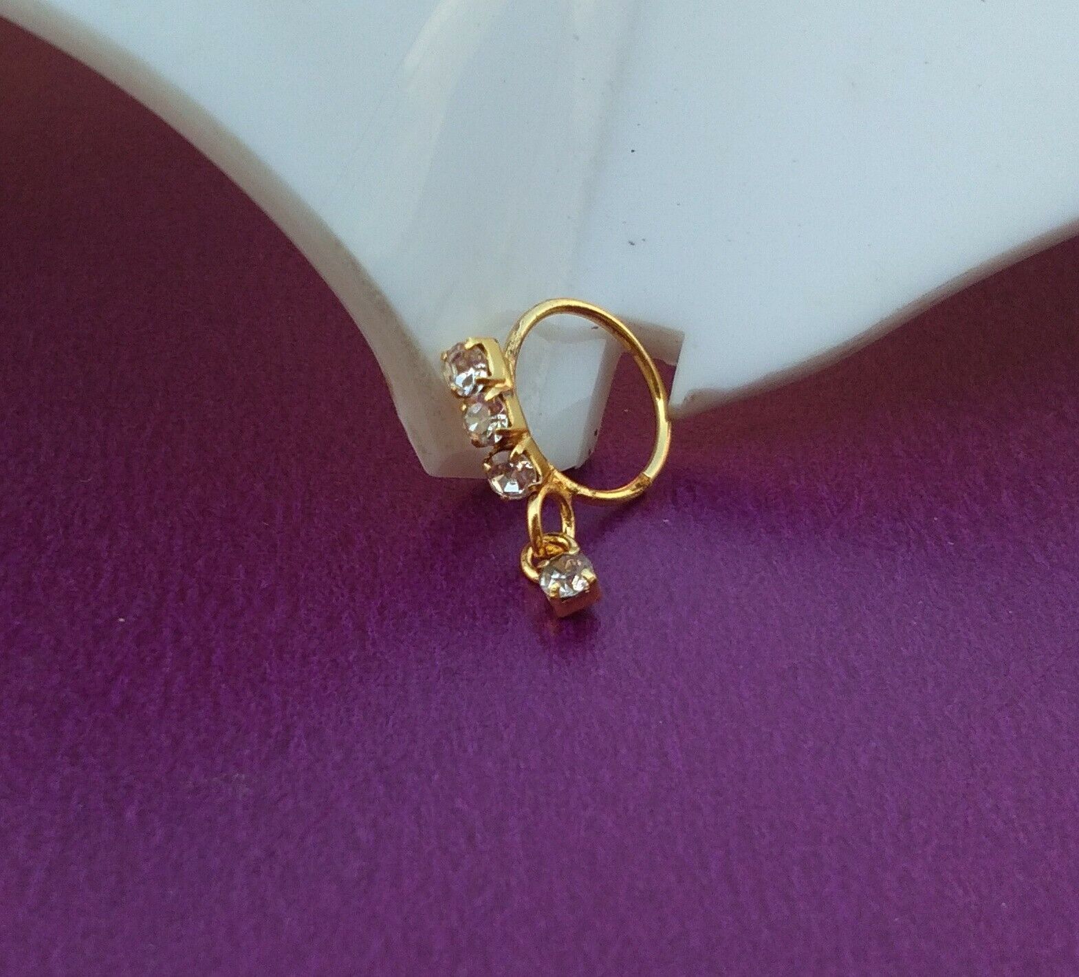 Indian Nath Traditional Wedding Nose Ring Nose Piercing 18K Gold Plated ...