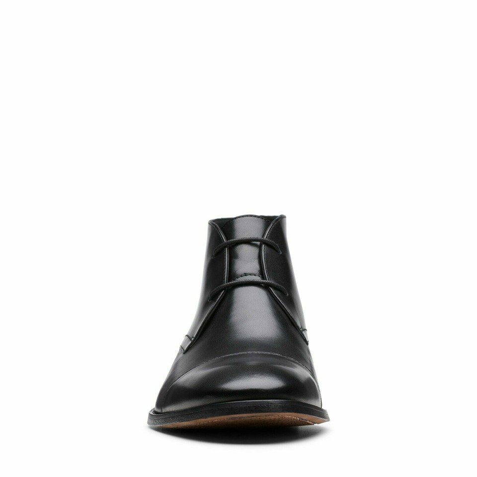 NEW MEN CLARKS BOSTONIAN NANTASKET MID COMMONWEALTH BLACK LEATHER LACE ...