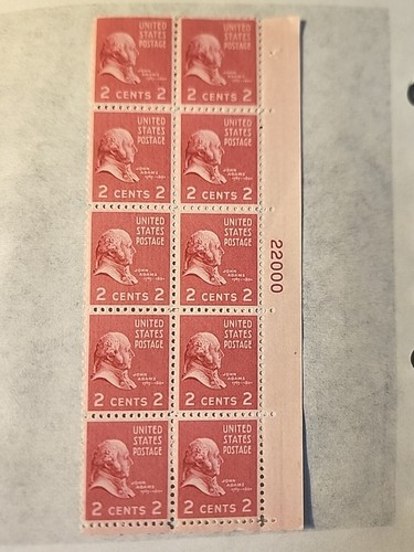 US POSTAGE JOHN ADAMS PLATE BLOCK OF TEN 2 CENTS RARE | eBay