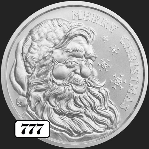 2021 1oz MERRY CHRISTMAS SANTA BU IN CAPSULE .999 SILVER ROUND 777 AG ...
