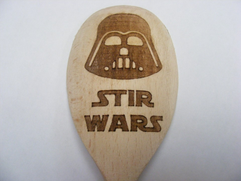 STAR WARS STAR TREK DR WHO CHEWIE DARTH VADER BAKING WOODEN SPOON ...