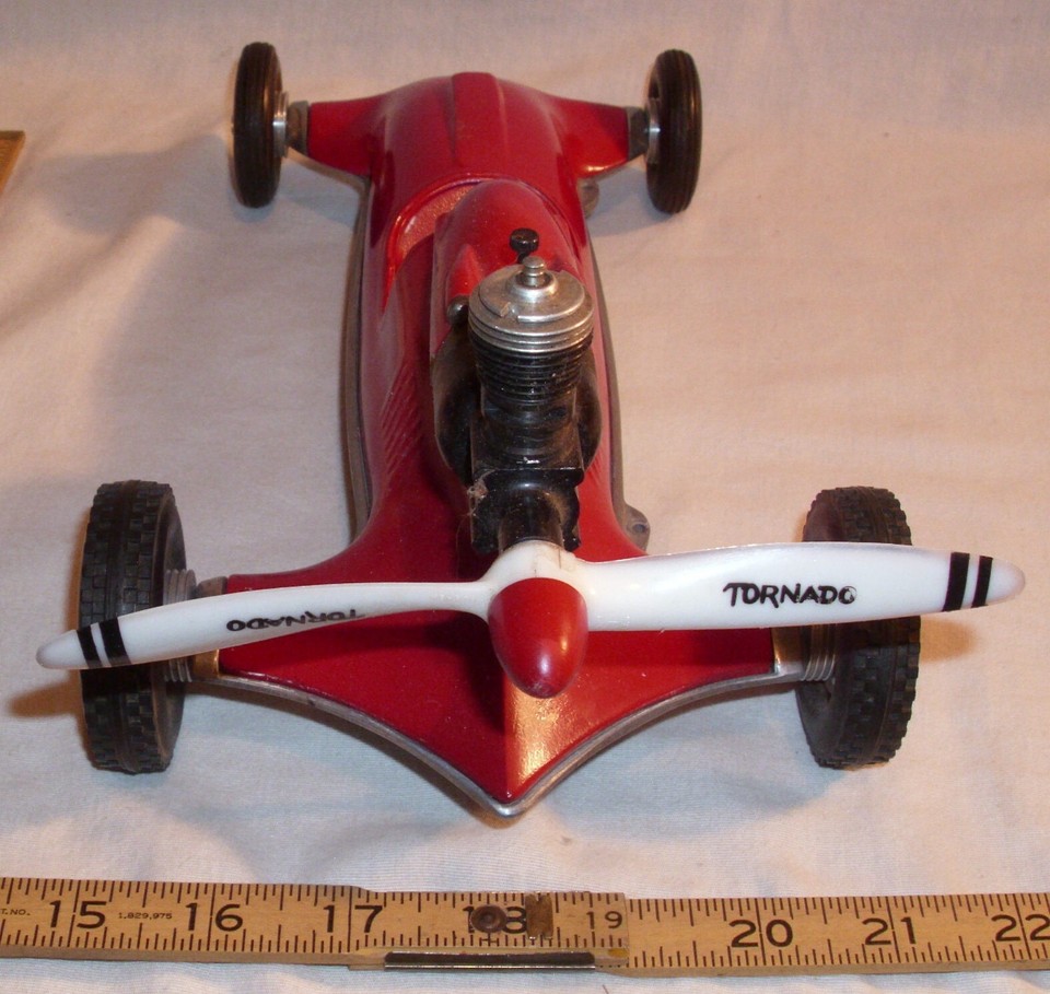 COX THIMBLE DROME PROP ROD TETHER CAR WITH METAL BODY & CHASSIS ...