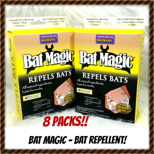 BONIDE 876 BAT MAGIC REPELS BATS BAT REPELLENT 8 PACKS!! READY TO USE ...