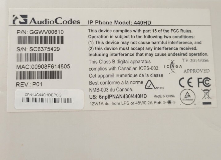 AudioCodes 440hd Black IP Phone GGWV00496 for sale online | eBay