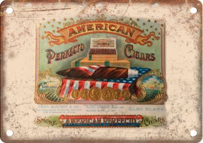 American Perfecto Cigar Box Label 12" x 9" Reproduction Metal Sign Y154 ...