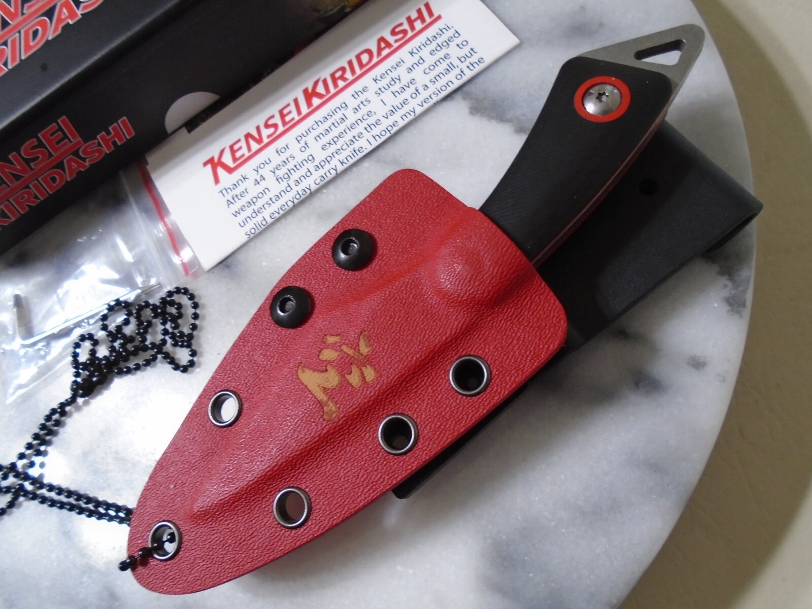 Kensei Kiridashi Neck/Boot Knife Full Tang Fixed Blade Dagger KE010 G10 ...