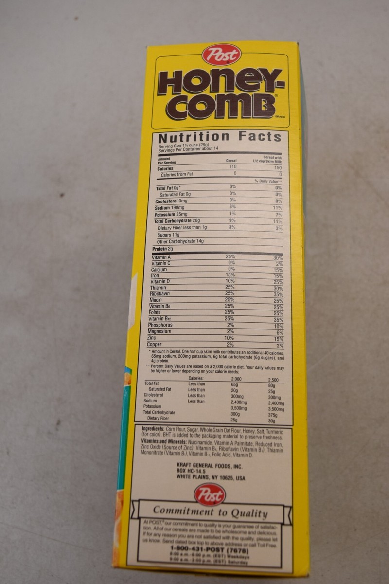 Honey Comb Cereal Nutrition