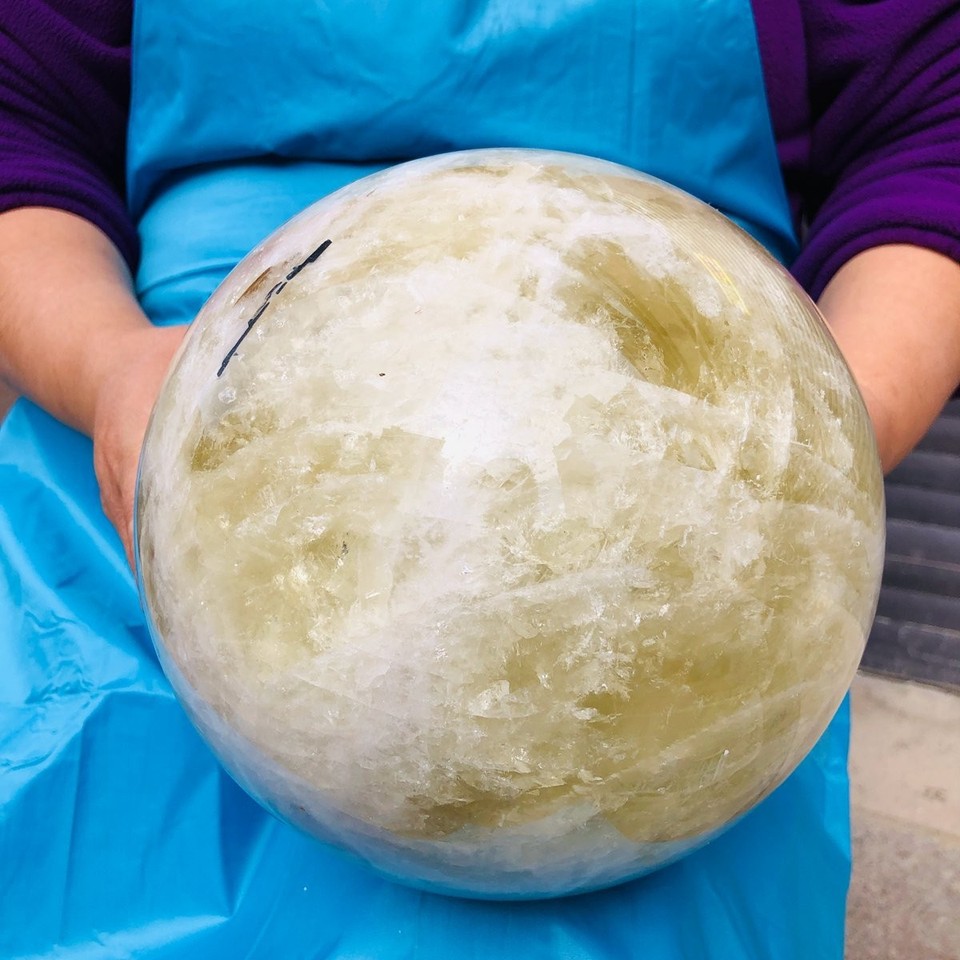 23.32LB Natural Yellow crystal ball Quartz Citrine sphere Mineral ...