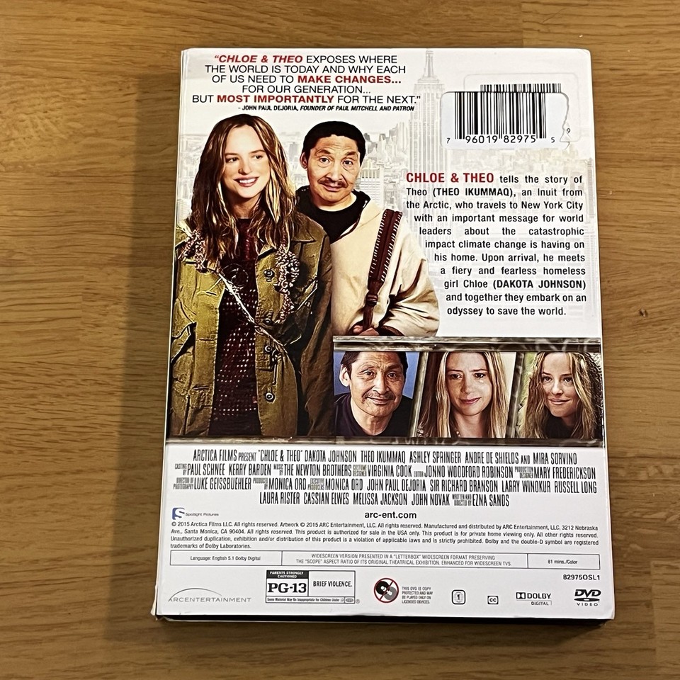 Chloe & Theo DVD with Slipcover 2015 Mira Sorvino Theo Ikummaq Dakota ...