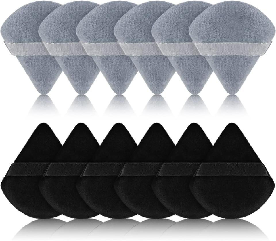 12 Pcs Powder Puff Triangle for Face Makeup Cosmetic Loose Powder Puff ...