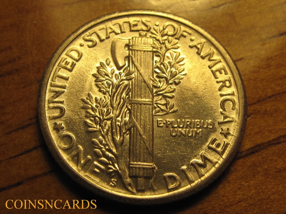 1924-S Mercury Head Dime FSB Full Split Bands FB Uncirculated Monster ...