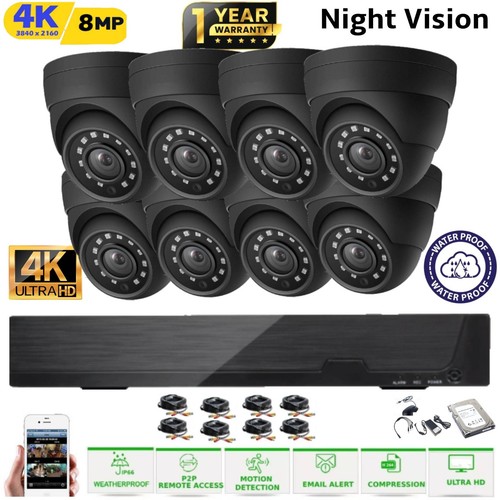 8MP CCTV CAMERA SYSTEM HOME 8MP 4K UHD DVR NIGHTVISION CAMERA WITH ...