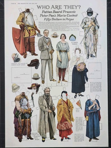 Patten Beard Presents Peter Pan's Movie Contest in 1917 paper dolls | eBay