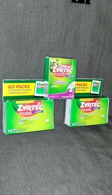 Zyrtec Allergy Go Packs 14 Tablets Each & Children's Zyrtec 24 ...