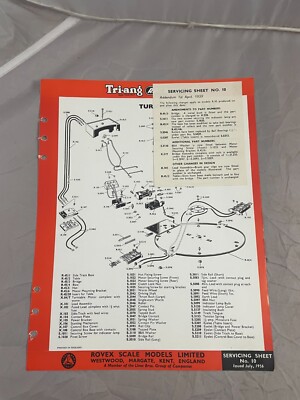 Triang Railways OO Gauge Service Sheet #10 July 1956 Turntable Set R45 ...