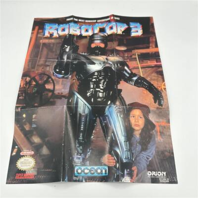 Robocop 3 Super Nintendo SNES Foldable Promo Poster Insert ONLY ...