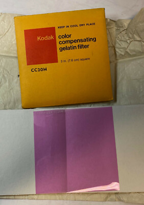 KODAK COLOR COMPENSATING GELATIN FILTER NO. CC20M 3" or 7.6cm Square ...