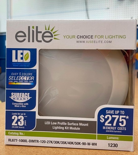 Elite RL677-1000L-DIMTR-120-27K/30K/35K/40K/50K-90 6" Surface Mount LED ...