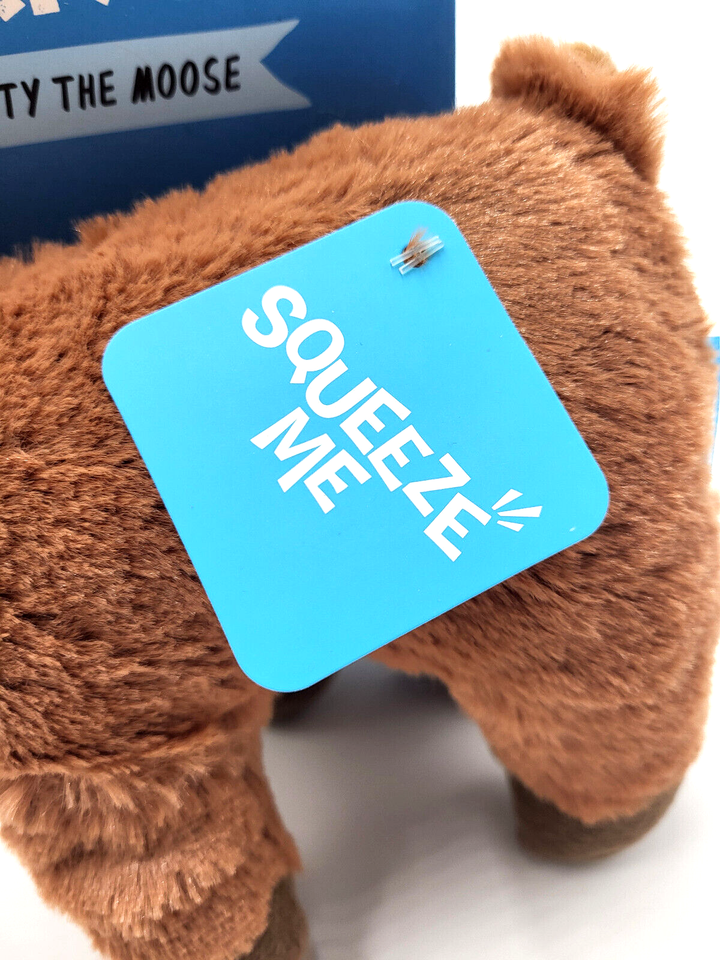 Bark Box Monty The Moose Plush Squeaky Toss & Shake Dog Toy | eBay