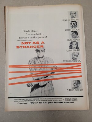 1955 Vintage Original Magazine MOVIE Ad NOT AS A STRANGER Sinatra ...