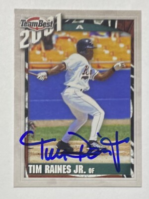 Tim Raines Jr. Signed TeamBest #72 2001 Card American League Team Auto ...