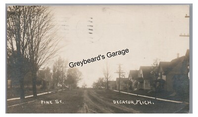 RPPC Pine Street View DECATUR MI Michigan 1915 Vintage Real Photo ...