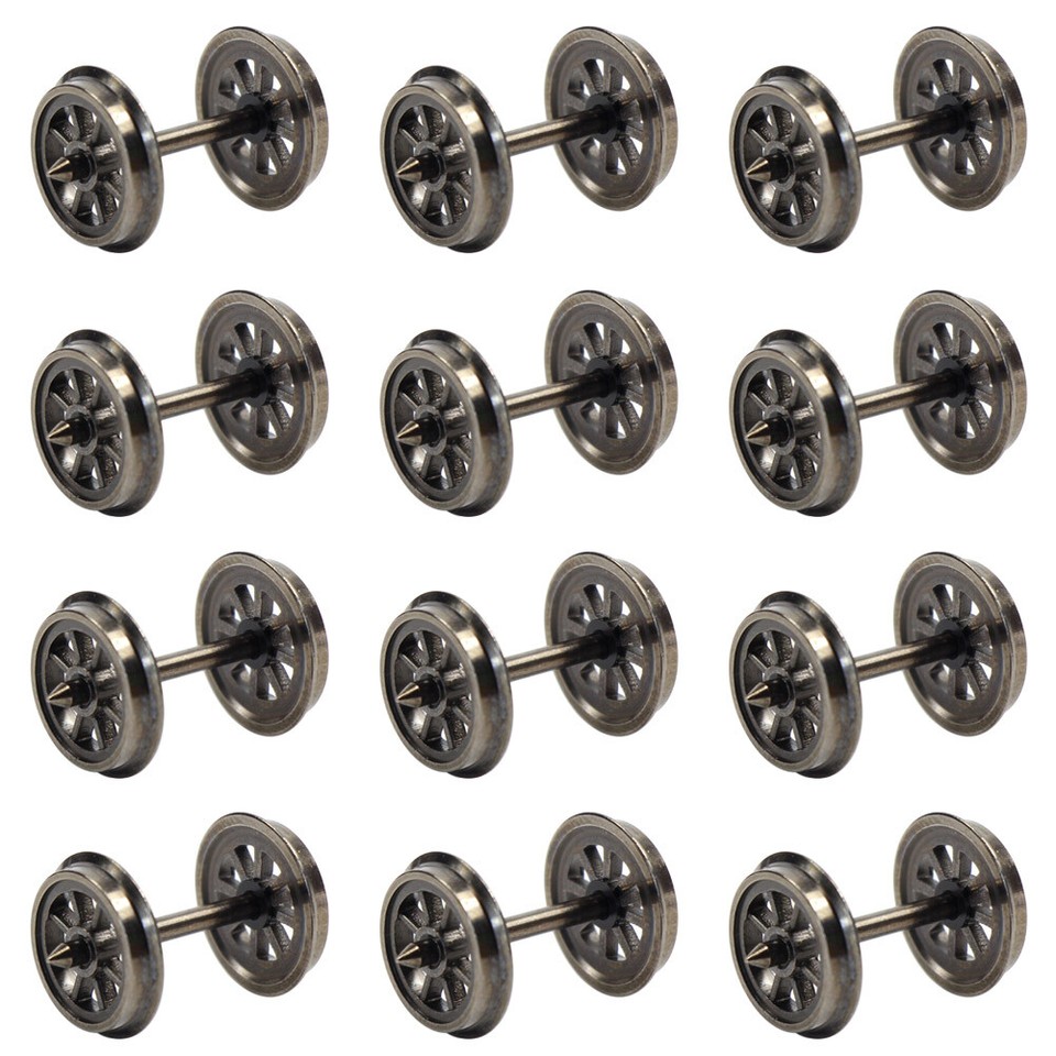 24pcs HO Scale 38" Metal Spoked Wheels for Model Trains 1:87 DC Wheels ...
