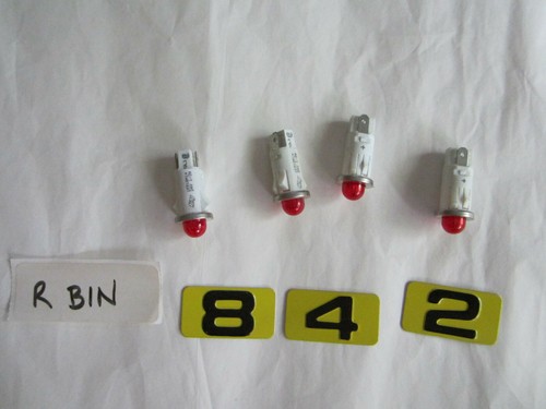 CHICAGO MINIATURE 1091QM1 PANEL MOUNT RED INDICATOR LIGHTS 24 V LOT OF ...