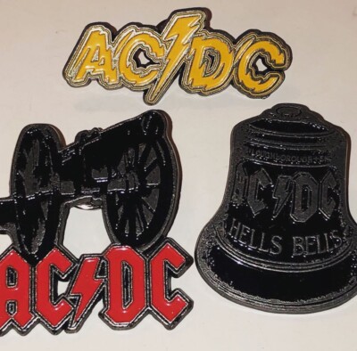 Ac/dc Pin Set AcDc Hell’s Bells Rock And Roll Cd Album Logo 3 (three ...