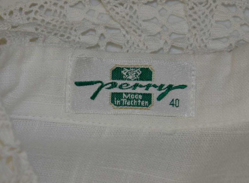 M B40" WHITE BLOUSE Top COTTON LINEN Women LACE + EMBROIDERY German ...