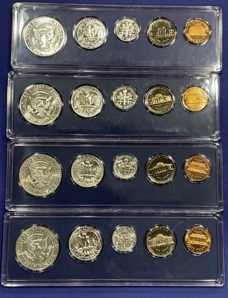 Lot Of 4 US MINT COIN SET 1964-P 90% SILVER Double Struck Gem Luster ...