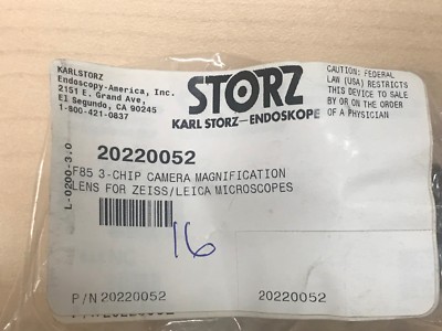 20220052 KARL STORZ F85 3-chip Camera Magnification Lend for Zeiss ...