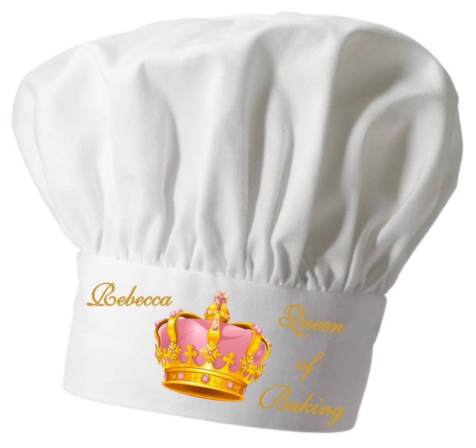 Personalised Apron and Chef's Hat Queen of Baking Lovely Crown Birthday ...