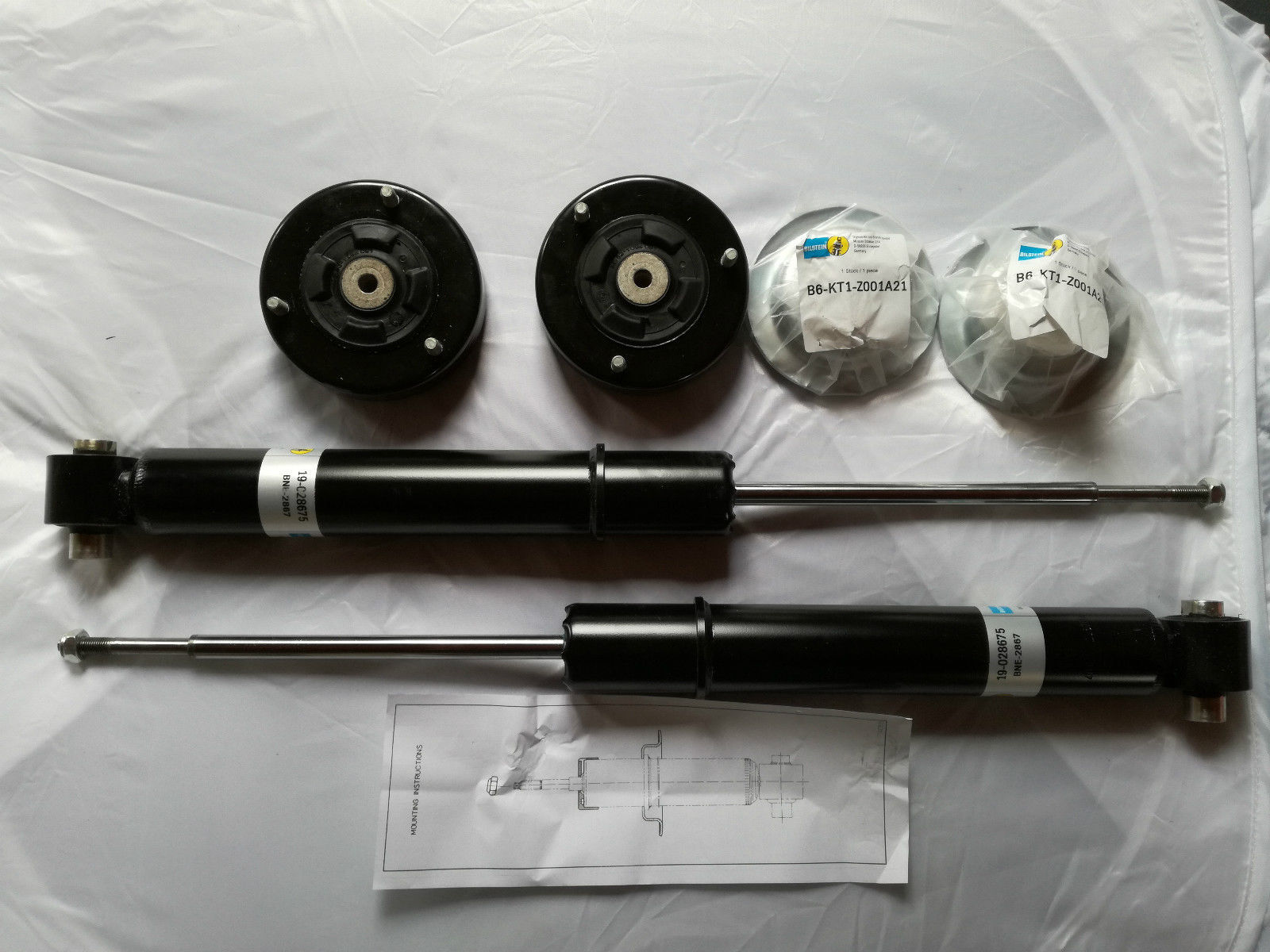 2 BILSTEIN B4 Shock Absorber + Strut Mount 19-028675 for BMW 7er E38 ...
