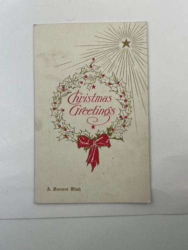 Folding Mail Card Christmas Greetings - c1908 - Fold Out Mail Card | eBay