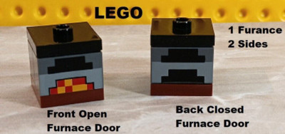 LEGO Minecraft Furnace Open Closed Door Two Sided Forge Blacksmith Gear ...