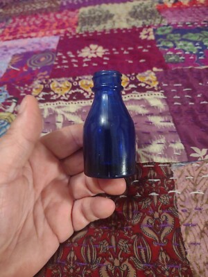 Vintage Vicks Cobalt Blue Glass Bottle Collectible Medicine Advertising ...