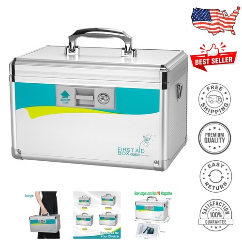 Large 14x8.5x8.5 Inch Aluminum Lock Box - Secure Medication & Valuables ...