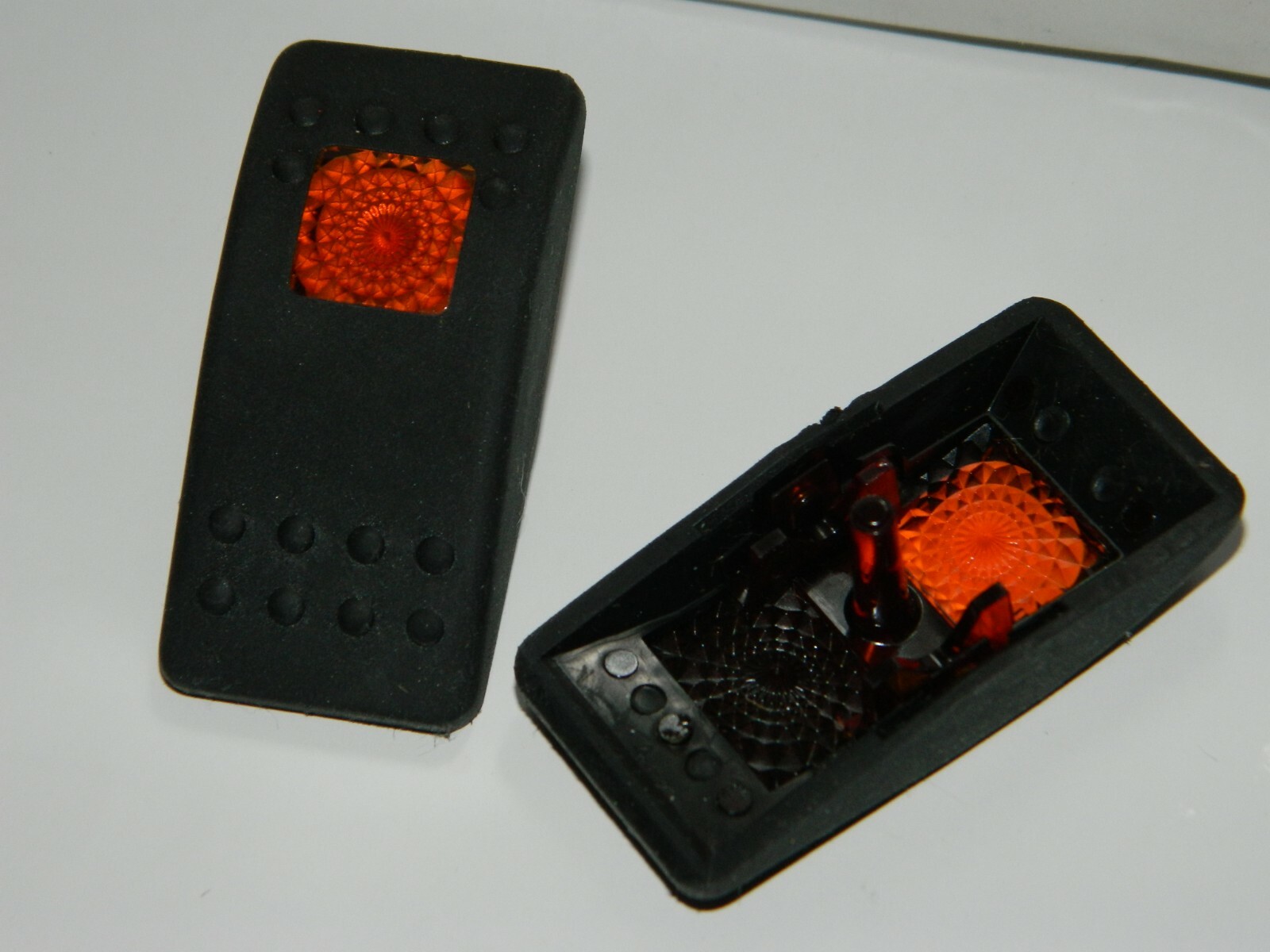 New Pair (2) Carling Actuator Rocker Switch Cover Black Soft Rubber 1 ...